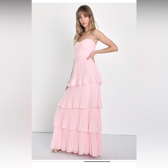 Lulus | Dresses | Lulus Seriously Sensational Light Pink Strapless ...